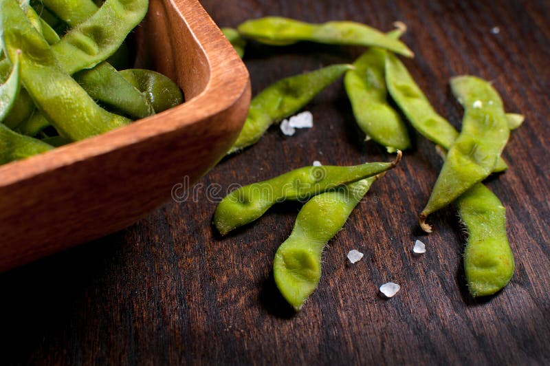 Empty Eaten Shells of Edamame Stock Photo - Image of bean, soybean ...