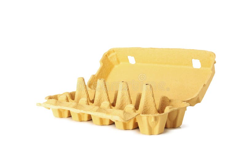 Empty Egg Box Isolated on White Background Stock Photo - Image of ...