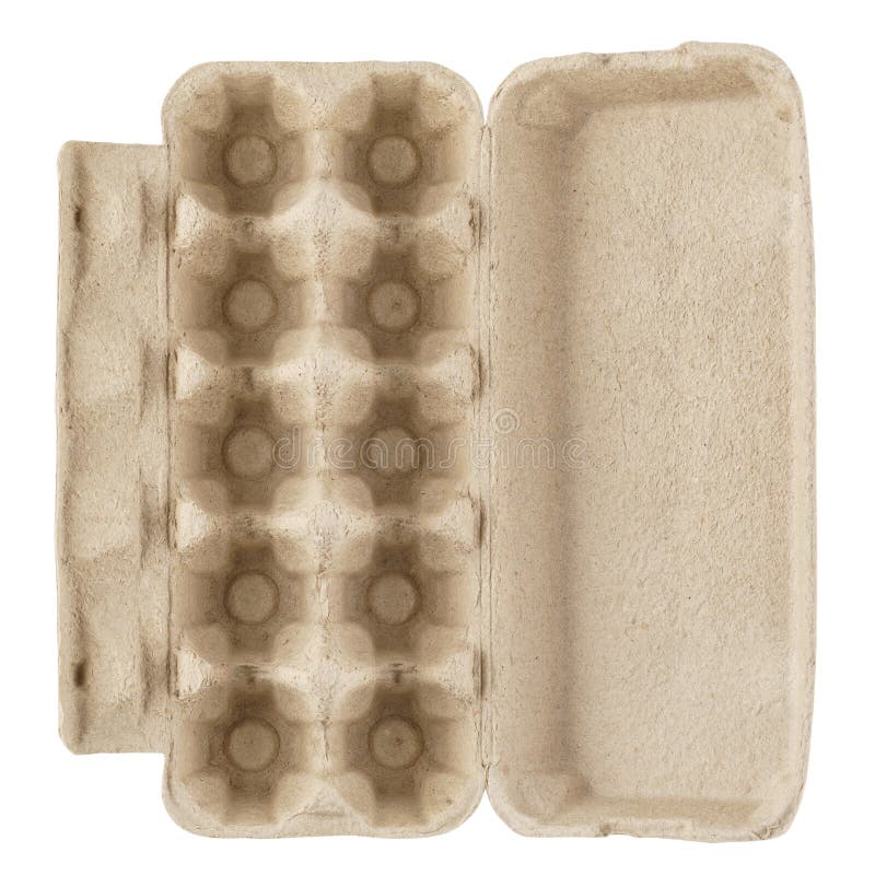 Empty Egg Carton, Box, Tray or Container Isolated on White Stock Photo ...