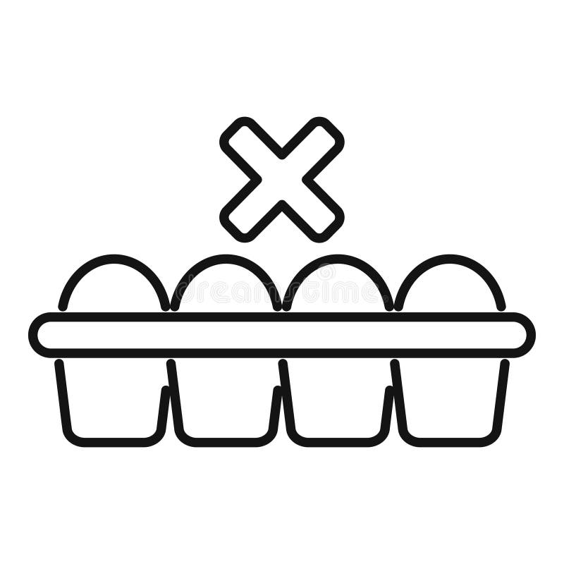 Empty Egg Carton with Missing Eggs and Cross Sign Stock Illustration ...