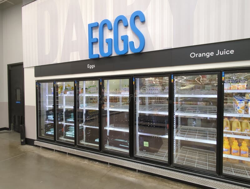 Empty Eggs Shelf Egg Display Section at Walmart National Shortage Bird ...