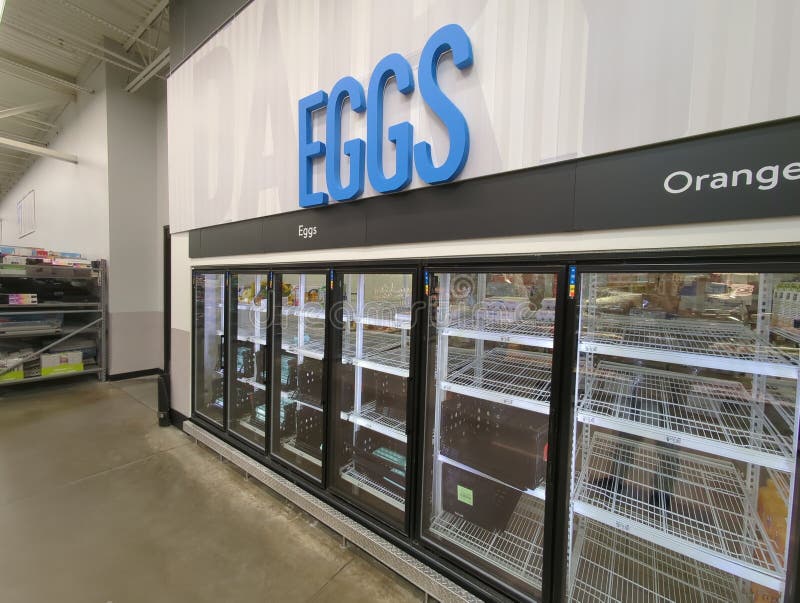 Empty Eggs Shelf Egg Display Section at Walmart National Shortage Bird ...