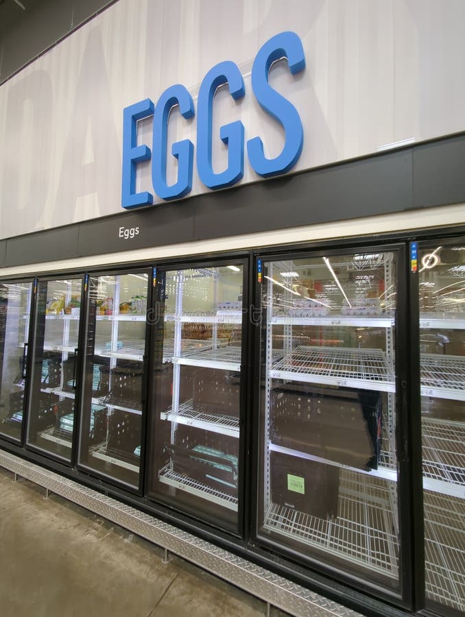 Empty Eggs Shelf Egg Display Section at Walmart National Shortage Bird ...