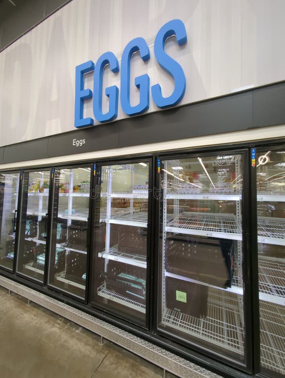 Empty Eggs Shelf Egg Display Section at Walmart National Shortage Bird ...