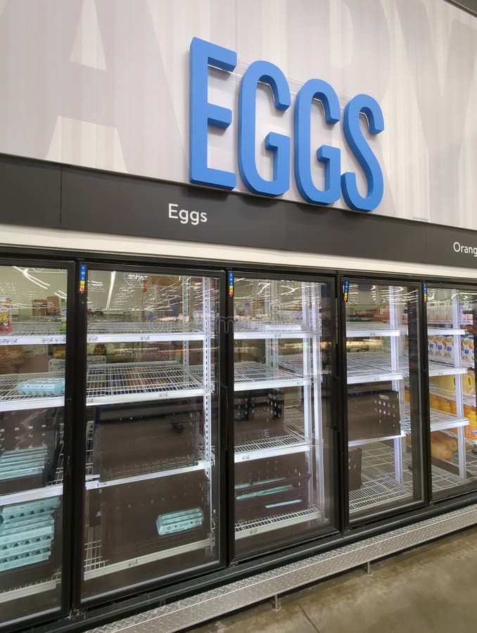 Empty Eggs Shelf Egg Display Section at Walmart National Shortage Bird ...