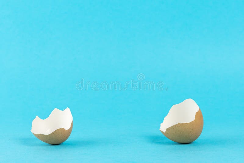 Empty Eggshell with on Pastel Blue Background. Minimal Easter Holiday ...