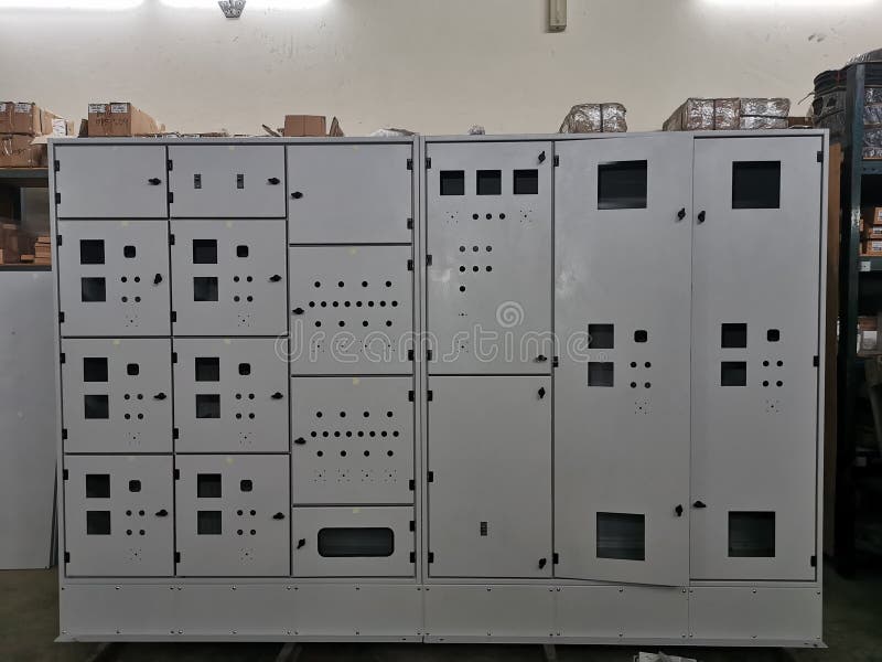 Empty Electrical Cabinet in the Factory. Stock Image - Image of metal ...