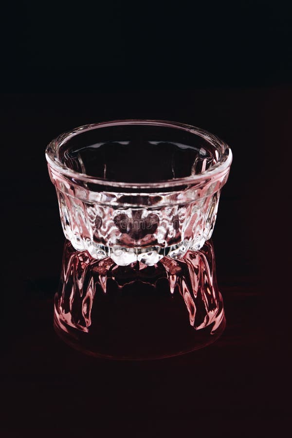 Empty Elegant Low Glass on Dark Background. Stock Photo - Image of ...