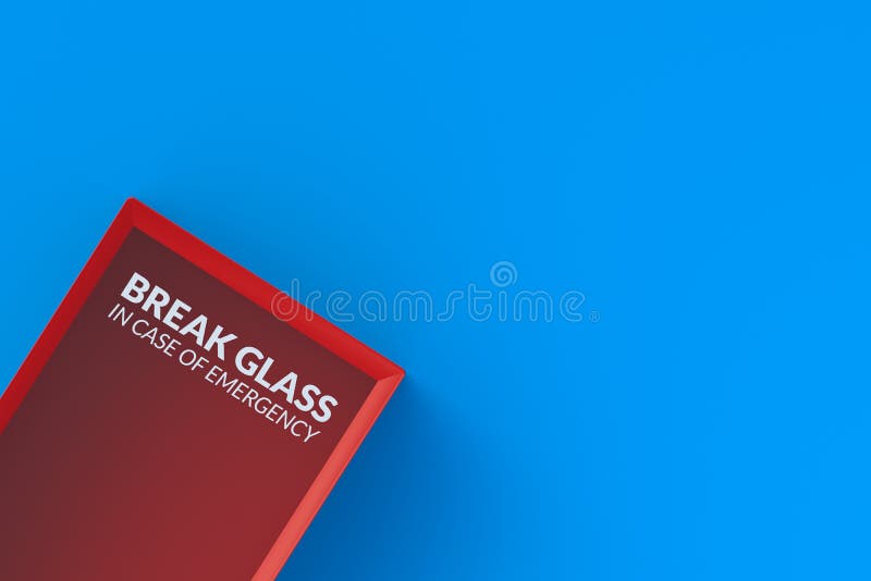 Empty Emergency Box with Breakable Glass Isolated on White Background ...