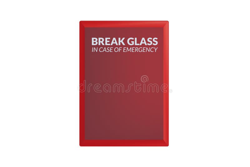 Empty Emergency Box with Breakable Glass Isolated on White Background ...