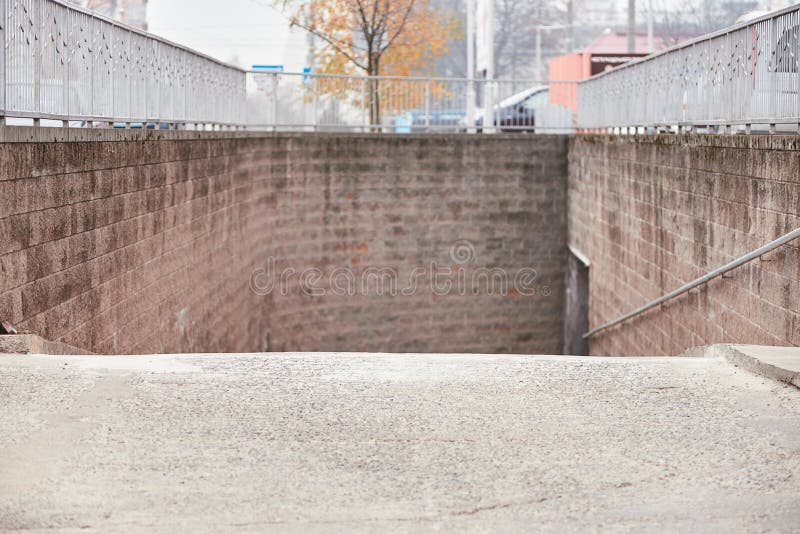 Empty Entry To the Underground Parking. Selective Focus Stock Image ...