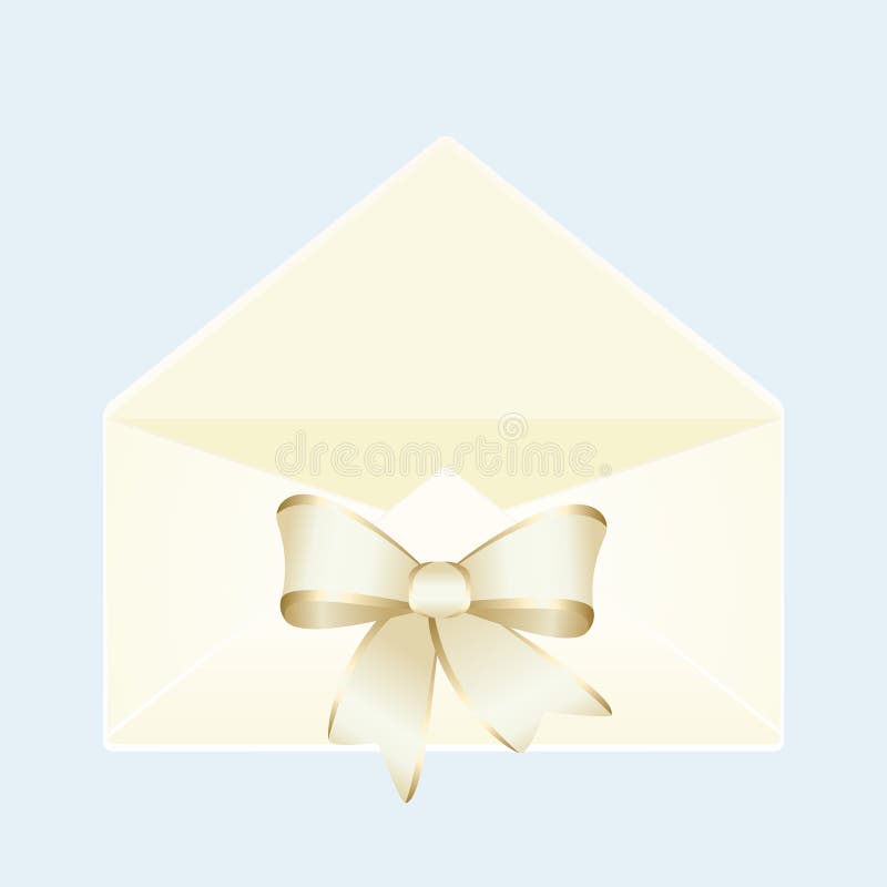 Empty Envelope Opened Decorated with Ribbon Bow Stock Vector ...