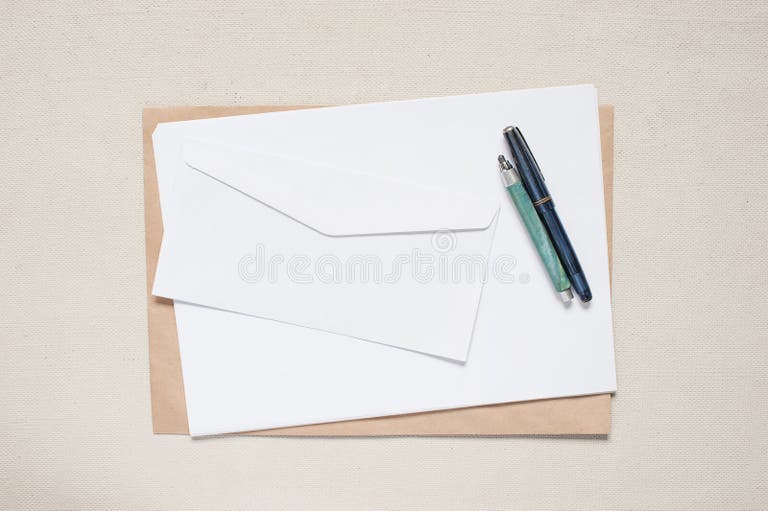 Empty Envelope and Sheet of Paper on the Table Stock Photo - Image of ...