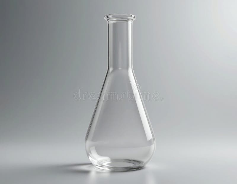 Empty Erlenmeyer Flask Clear Glassware Science Lab Equipment Background ...