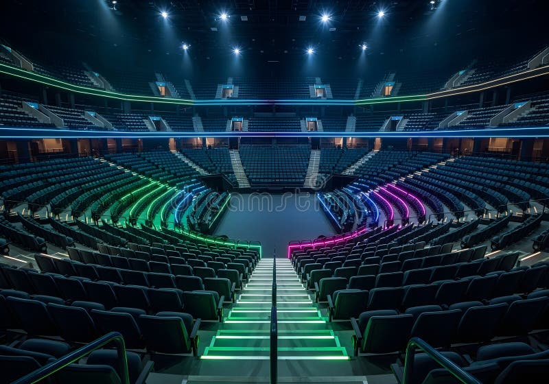 Empty Esports Spectator Seats with LED Stock Illustration ...