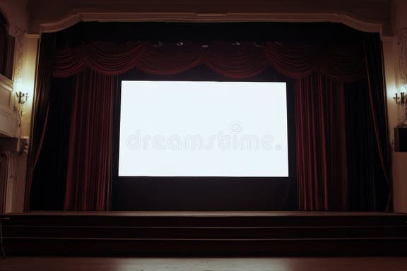 Empty Event Stage with Blank Screen Mockup. Stock Photo - Image of ...