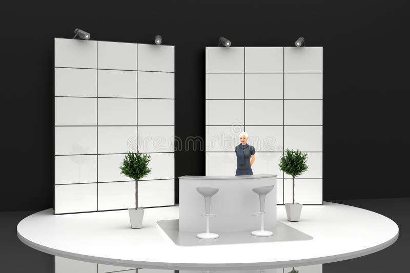Empty Exhibition Booth, Copy Space Illustration Stock Illustration ...