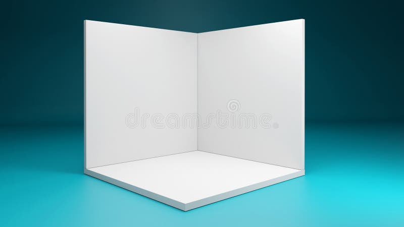 Empty Exhibition Booth Mockup, 3d Render Stock Illustration ...
