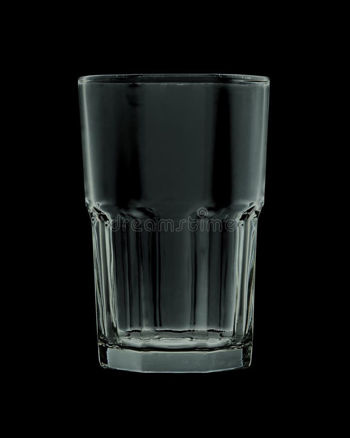 Empty Faceted Glass Isolated on Black Background. Closeup Stock Photo ...
