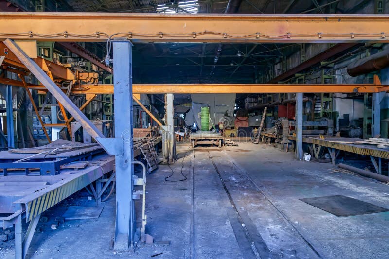 An Empty Factory Floor of Abandoned Production Stock Image - Image of ...