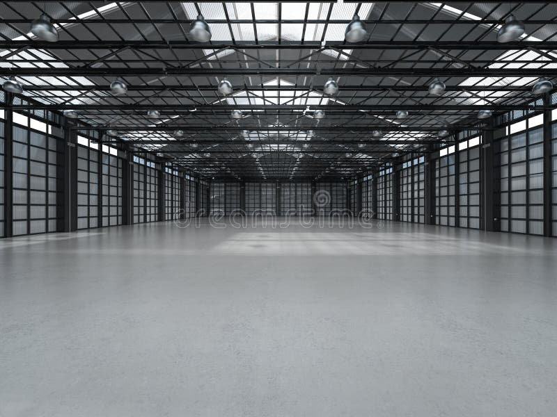 Empty Factory Office Interior Stock Illustration - Illustration of ...