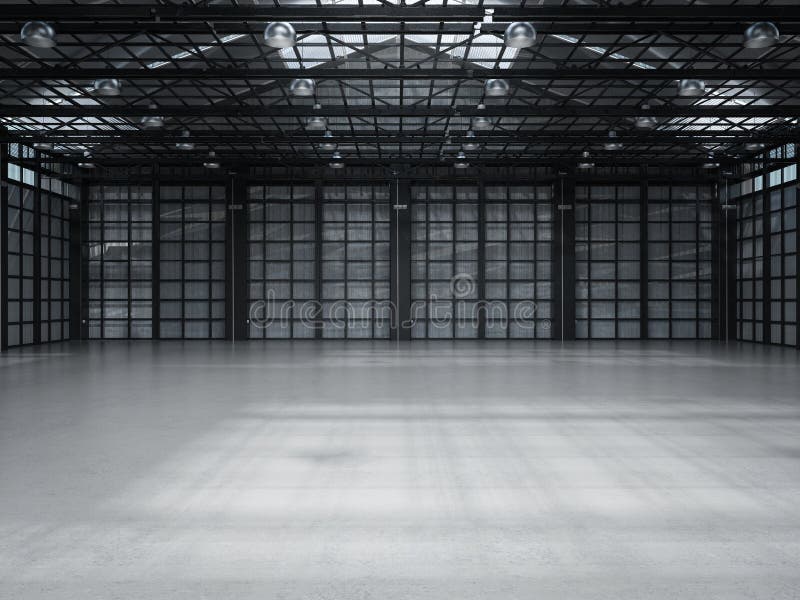 Empty factory interior stock illustration. Illustration of factory ...