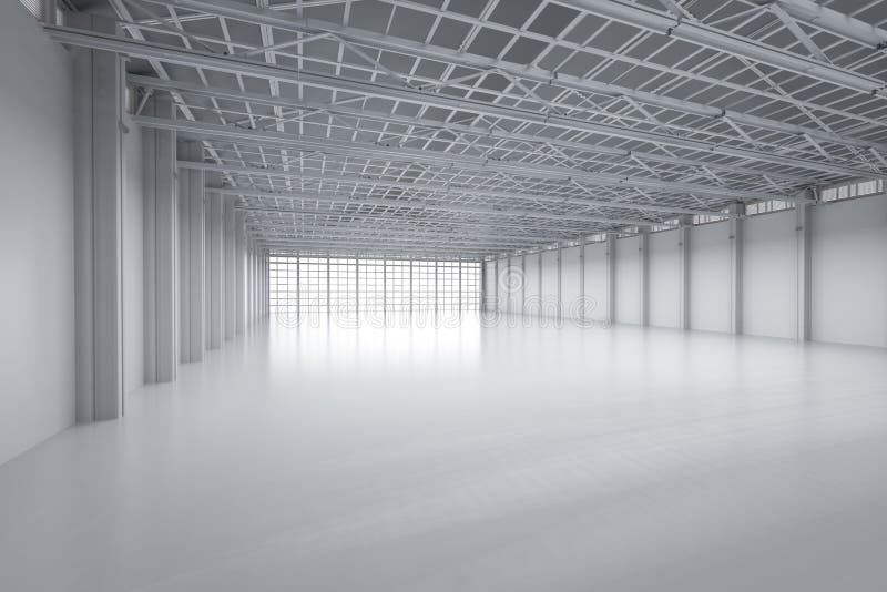 Empty Factory Office Interior Stock Illustration - Illustration of ...