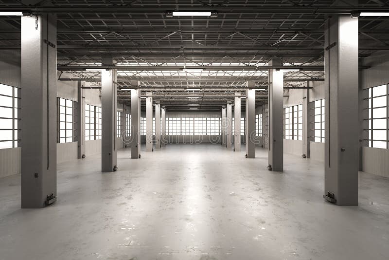 Empty factory interior stock image. Image of showroom - 84629515