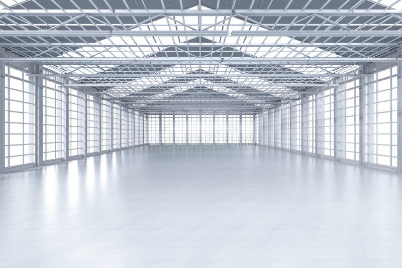 Empty factory interior stock illustration. Illustration of interior ...
