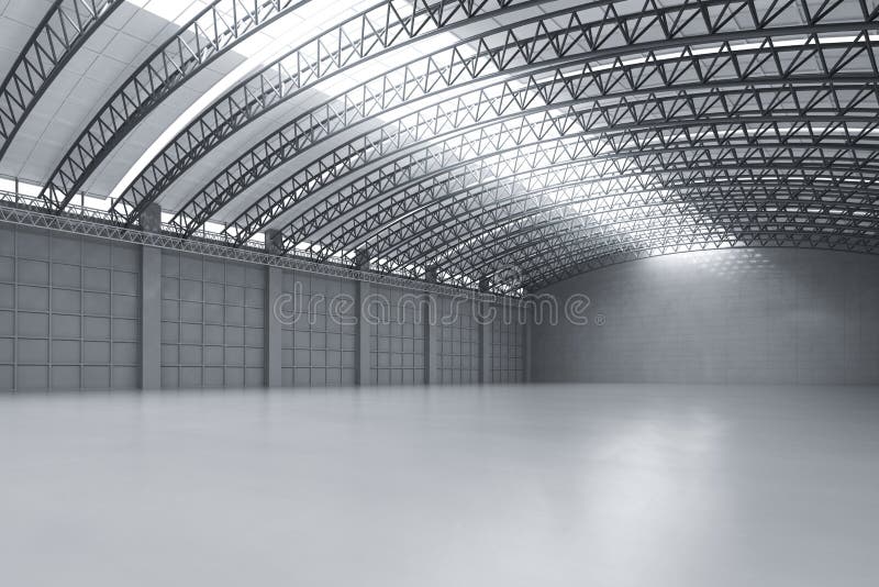 Empty factory interior stock illustration. Illustration of rendering ...