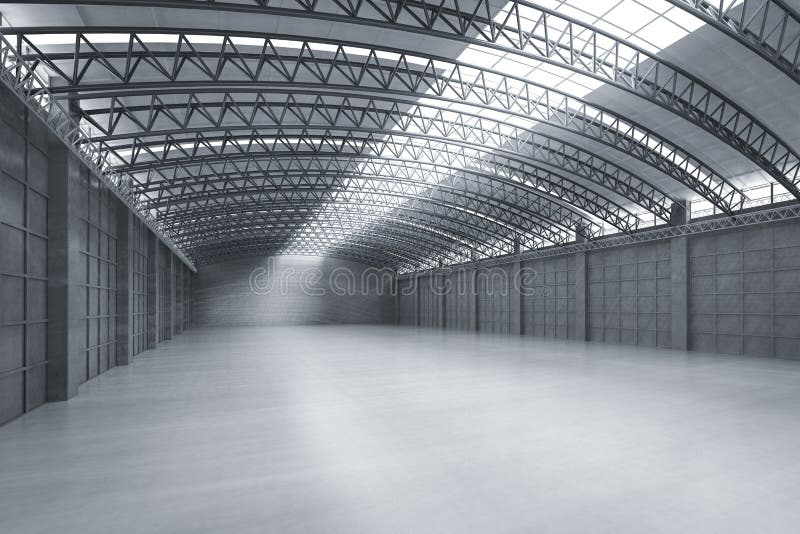 Empty factory interior stock illustration. Illustration of rendering ...