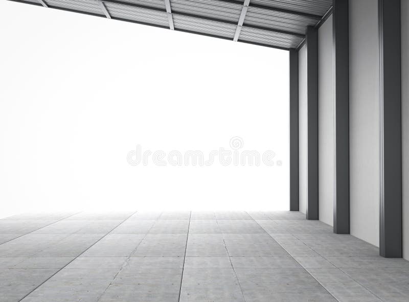 Empty Factory or Warehouse Space for Rent Stock Illustration ...