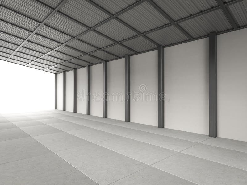 Empty Factory or Warehouse Space for Rent Stock Illustration ...