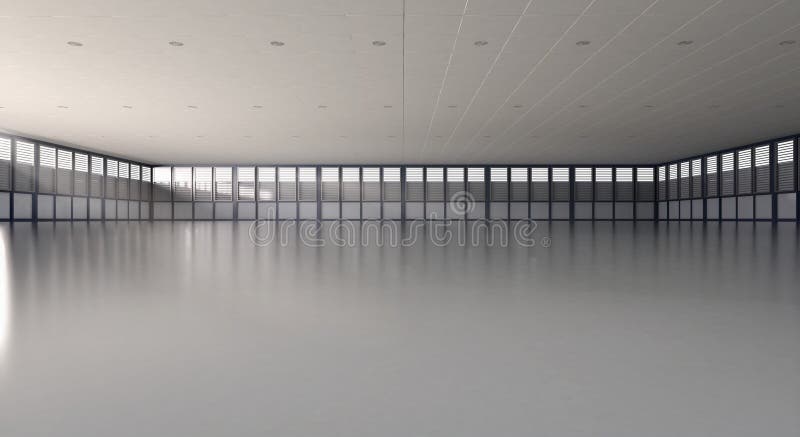 Empty Factory or Warehouse Space for Rent Stock Illustration ...