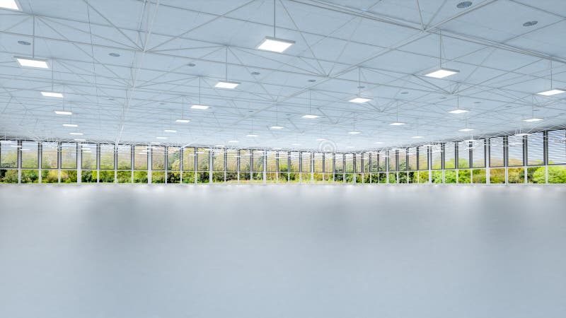 Empty Factory or Warehouse Space for Rent Stock Illustration ...