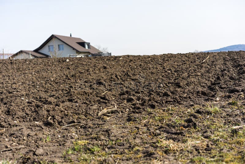 Empty Farming Soil, Brown Earth Close Up Stock Photo - Image of ...