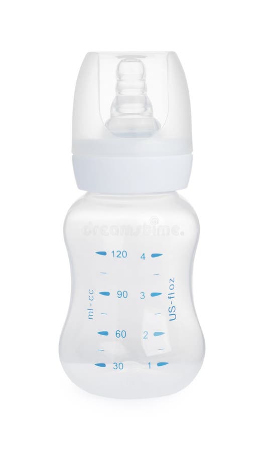 Empty Feeding Bottle for Baby Milk Isolated on White Stock Photo ...