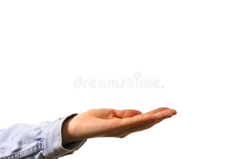 Empty Female Hand, Open Hand, Place for an Item or Product, Isolated on ...