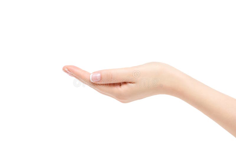 Empty Female Hand on White Background. Stock Photo - Image of moving ...