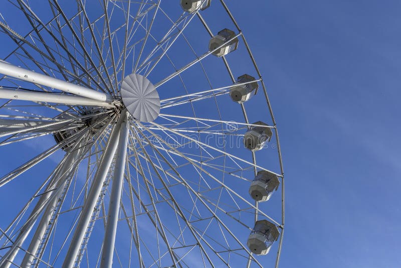 Empty Ferris Wheel with a Blue Sky in the Background Stock Photo ...