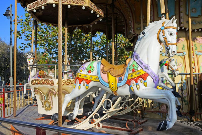 Ferris Wheel Carousel Horse Ride Stock Image - Image of circus ...