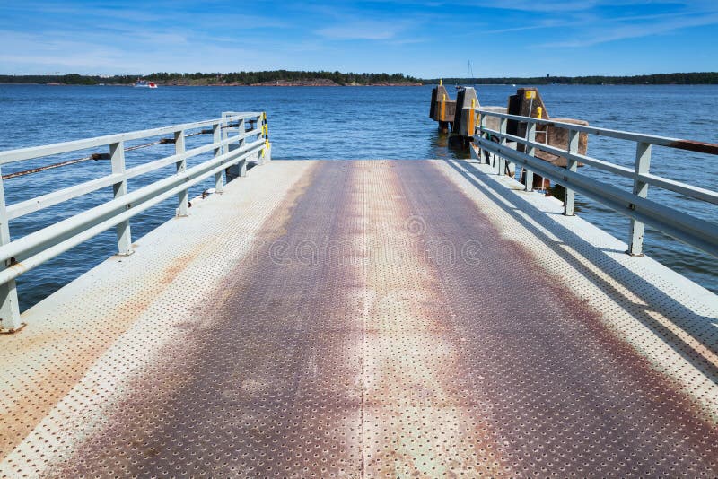 Empty Ferry Terminal, Metal Ramp Road Stock Image - Image of pier ...