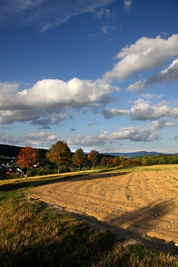 Empty Field with Evening Sky Stock Image - Image of germany, empty ...