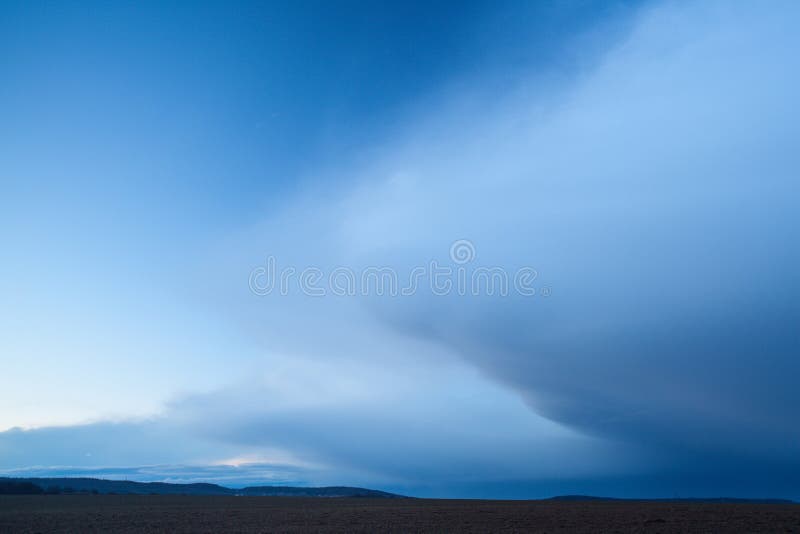 On the Empty Field before Heavy Storm. Stock Photo - Image of horizon ...