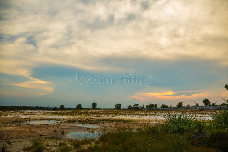 Empty Field stock image. Image of rain, blue, outdoors - 82077807