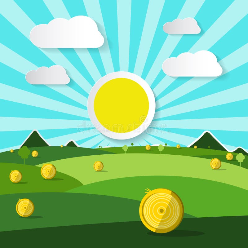 Empty Field Vector Illustration. Natural Scene. Stock Vector ...