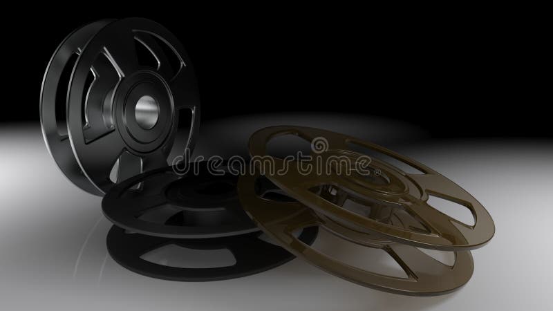 Empty Film Rollers - 3D Rendering Stock Illustration - Illustration of ...