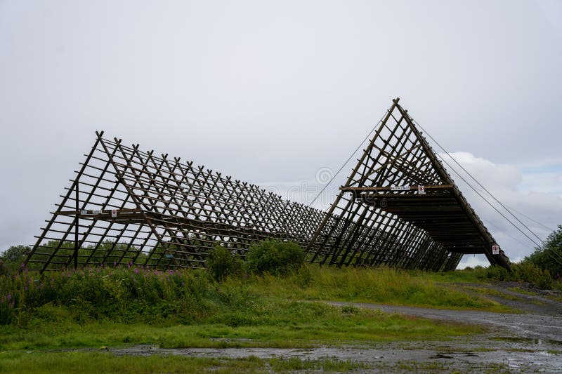 Empty Fish Drying Flake in Svolvaer, Norway Stock Photo - Image of fish ...