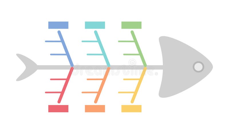 Empty Fishbone Diagram Template in Flat Design on White Background ...
