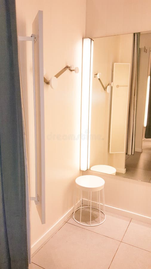 Empty Fitting Room Interior in a Mall Shop Stock Photo - Image of ...